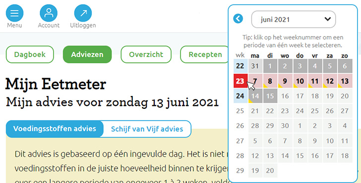 Handleiding Mijn Eetmeter | Voedingscentrum